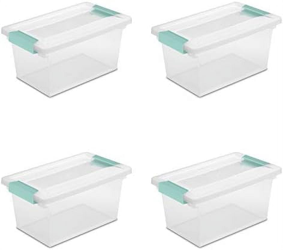 Medium Clip Box, Stackable Small Storage Bin with Latching Lid, Plastic ...