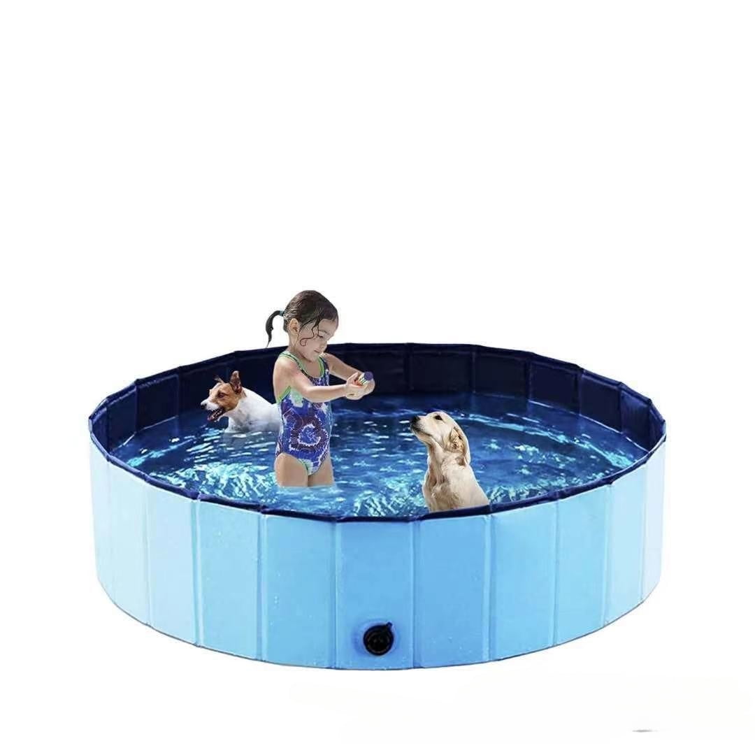 Medium Collapsible Dog Pool, Hard Plastic Shell Portable Swimming Pool ...