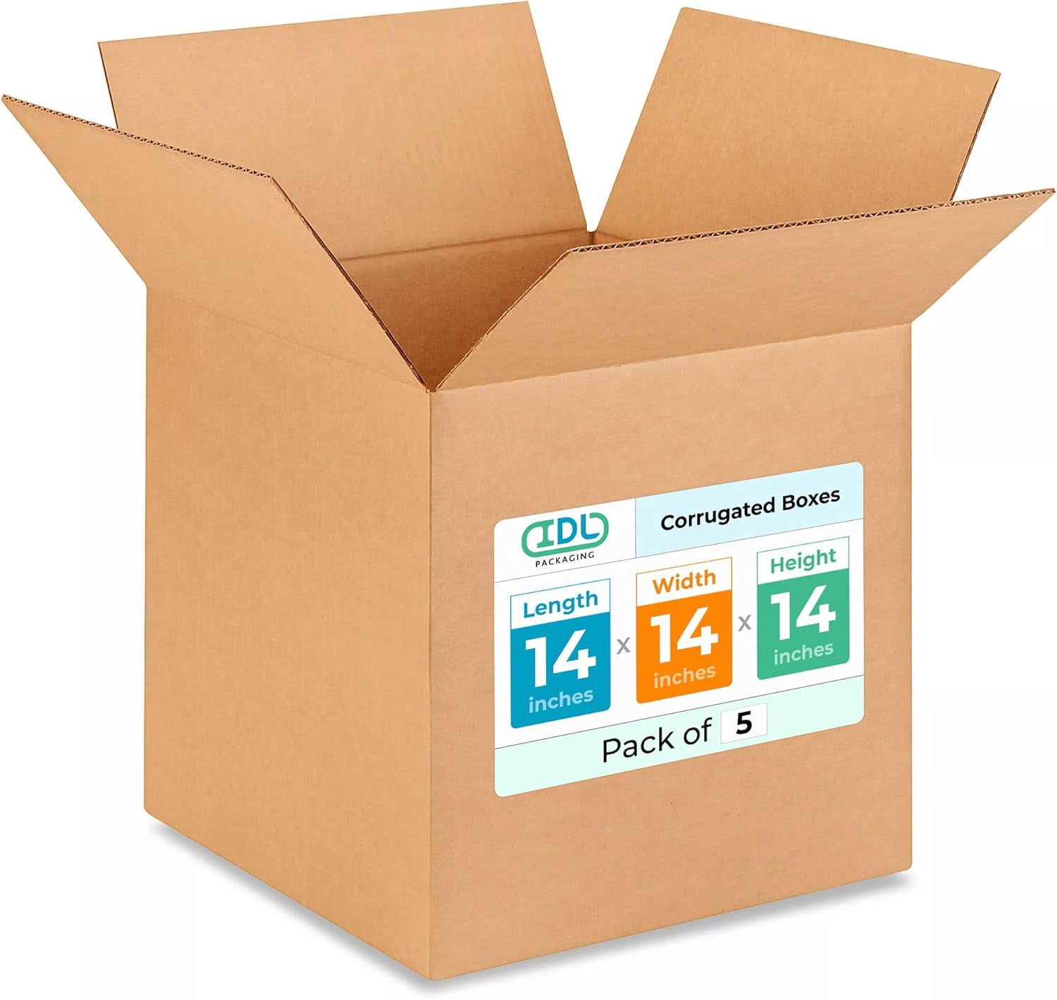 Medium Cube Moving Shipping Boxes 14 x 14 x 14 inches (5-Pack) - Extra ...