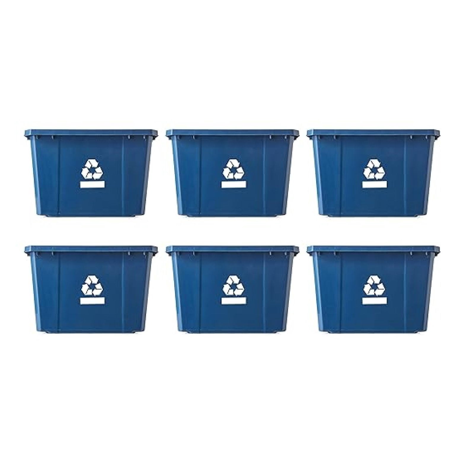 Medium Curbside Blue Box, Plastic 17 Gallon/64 Litre Home Trash Can ...