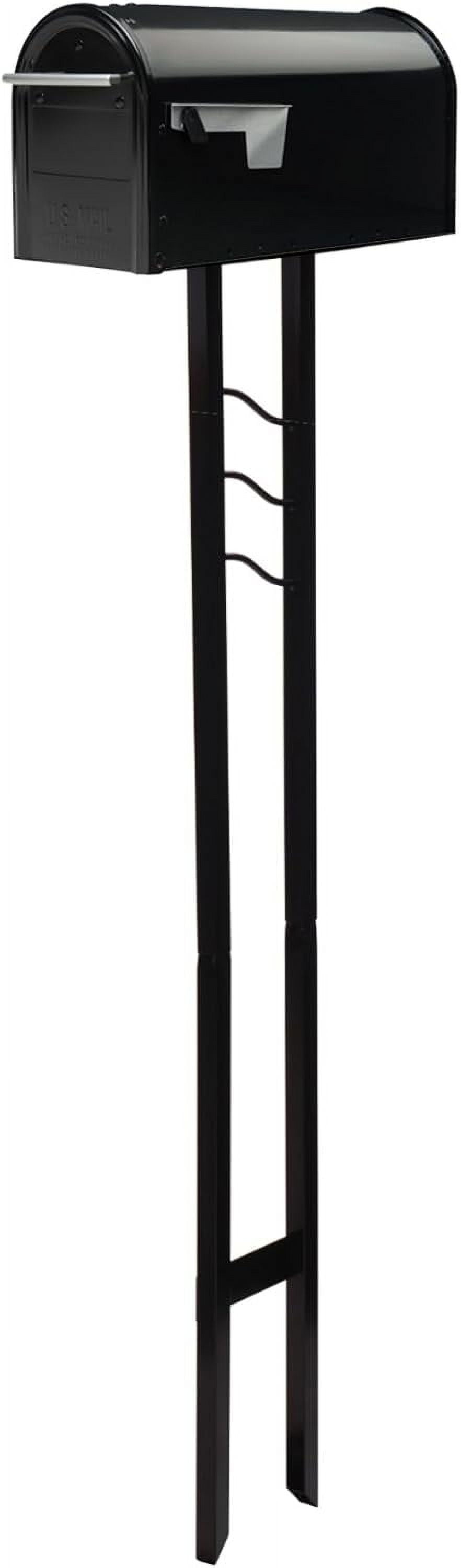 Medium Curbside Mailbox with Post for Outside - Black, Weather ...