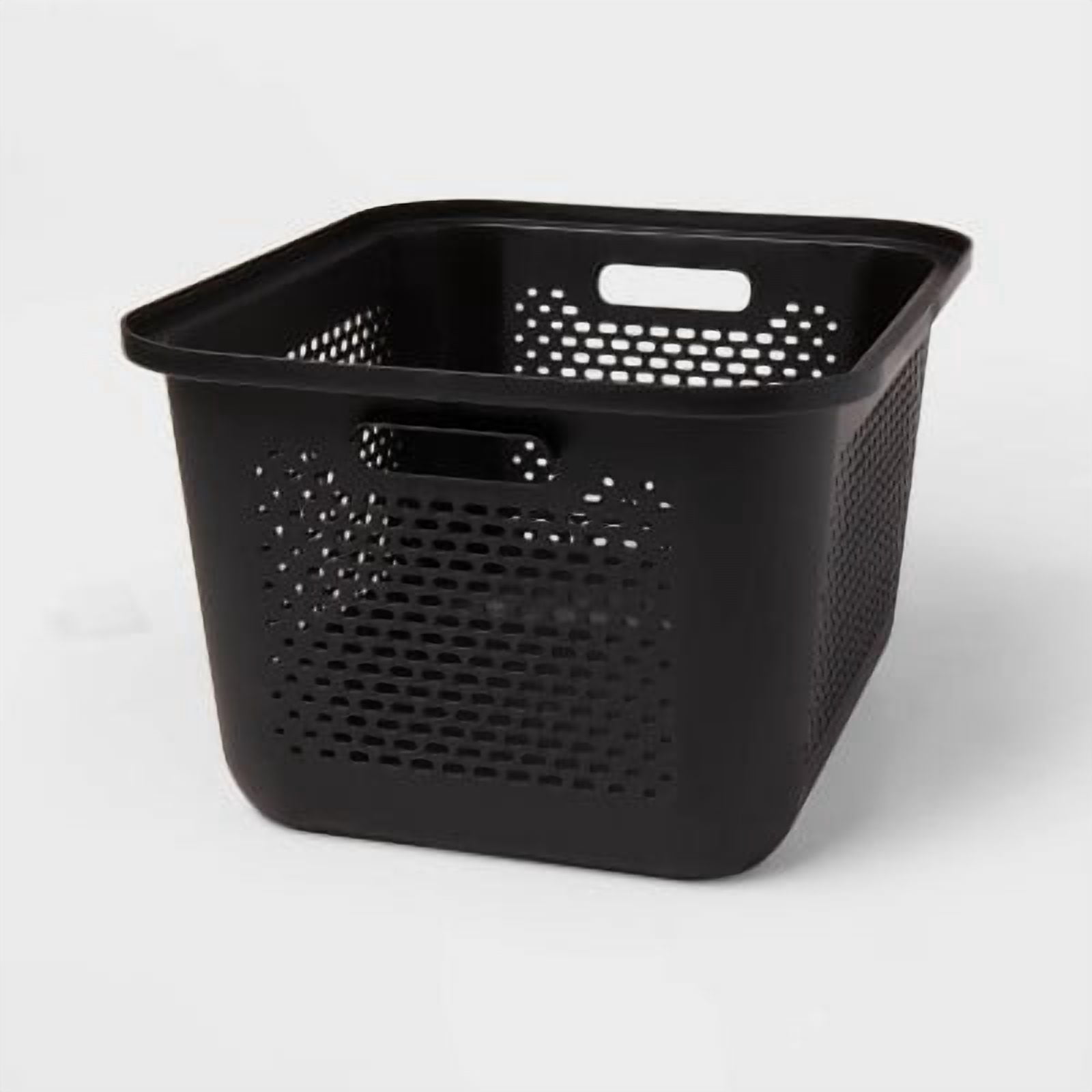 Medium Decorative Plastic Storage Bin with Cutout Handles – Sleek ...