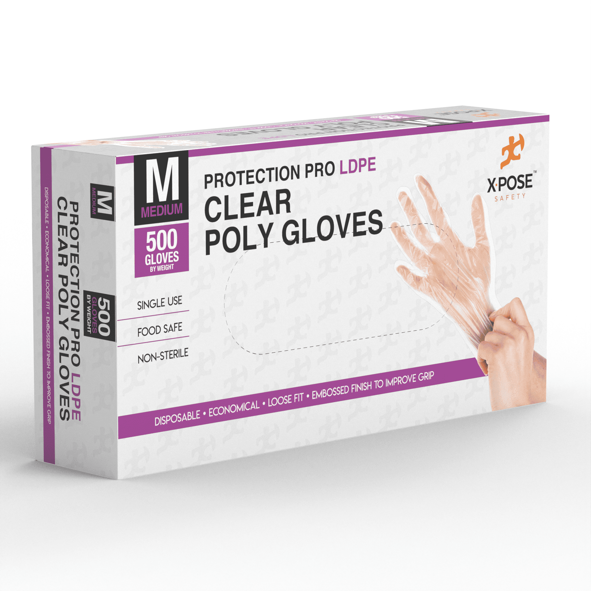 Medium Disposable Poly Gloves for Food Prep & Serving, Latex Free, 500 ...