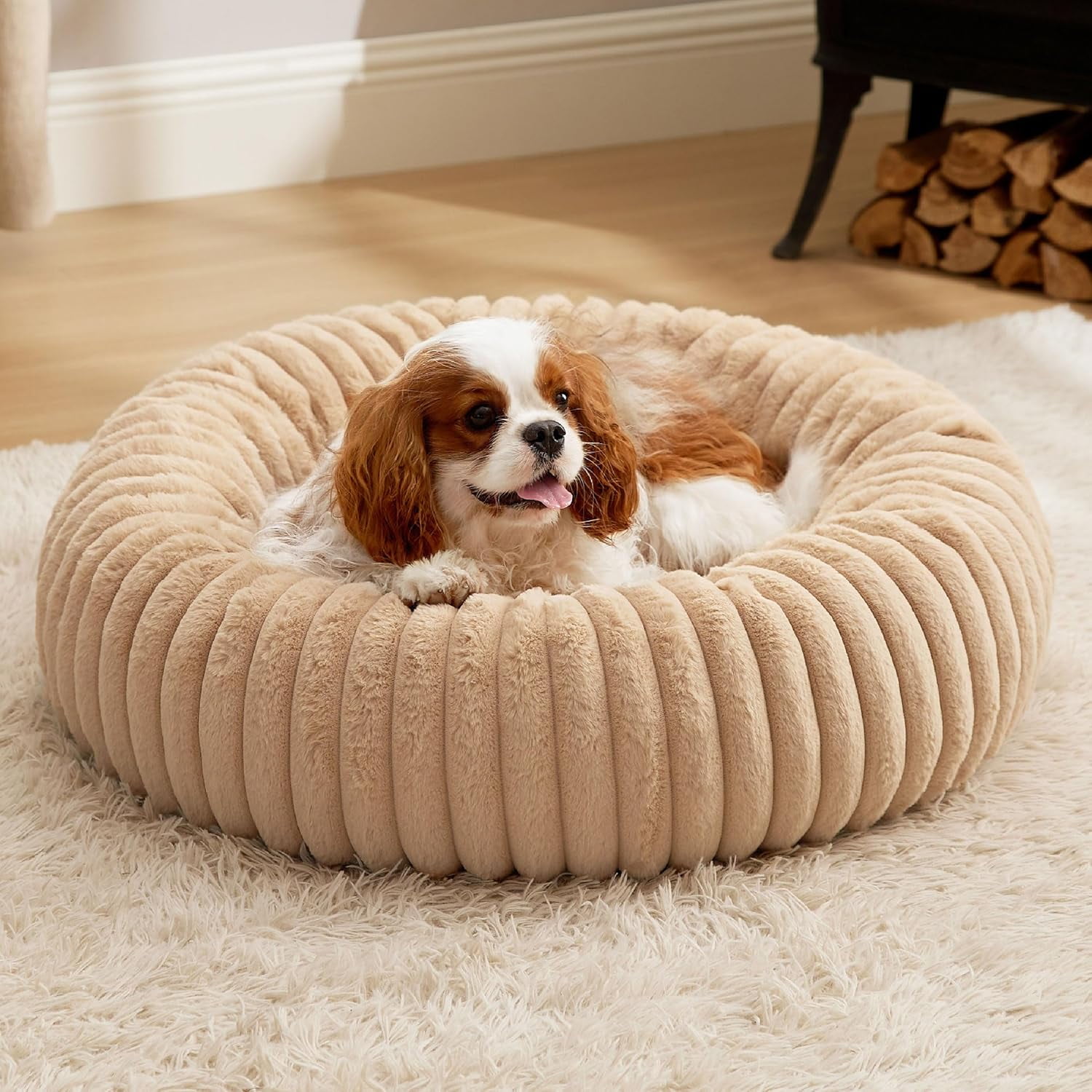 Medium Dog Bed - Washable Faux Fur Dog Bed Medium Size Dog with ...