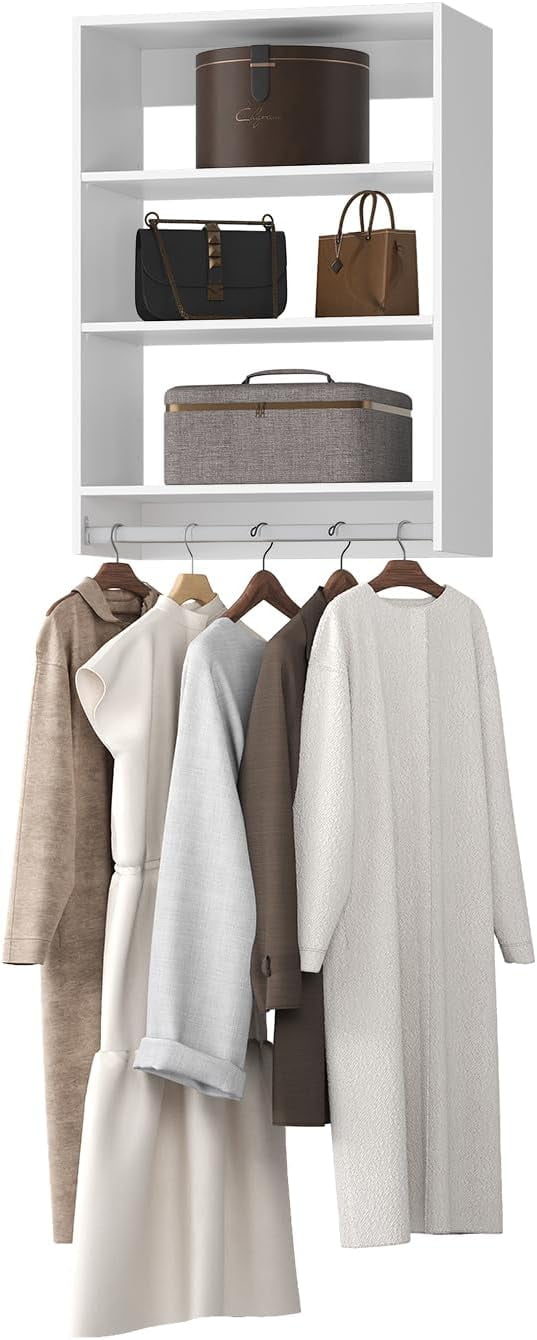 Medium Double Hanging Closet Unit, Modular Closet System, Wood Closet ...