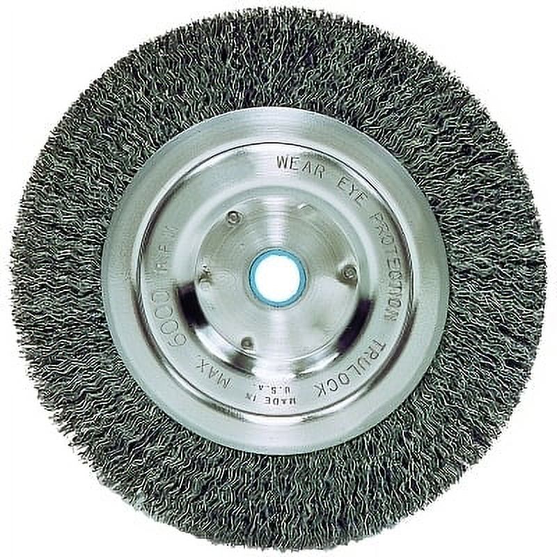 Medium-Face Crimped Wire Wheel, 6 in D x 5/8 in W, .014 in Steel Wire ...