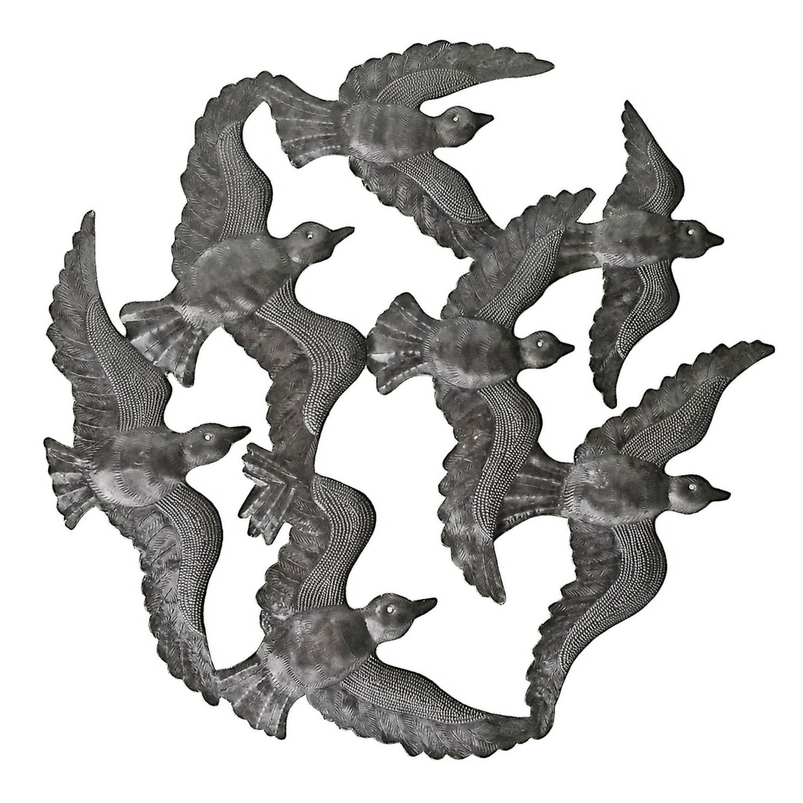 Medium Flock of Seven Birds Recycled Steel - Walmart.com