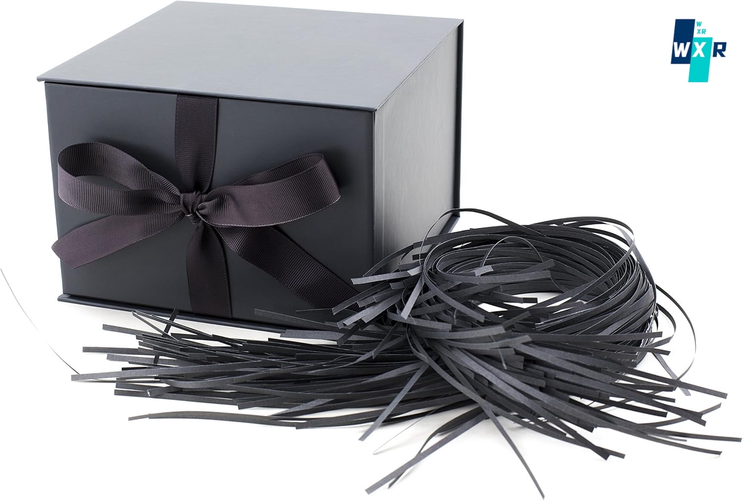 Medium Gift Box with Lid and Shredded Paper Fill (Gray 7 inch Box) for ...