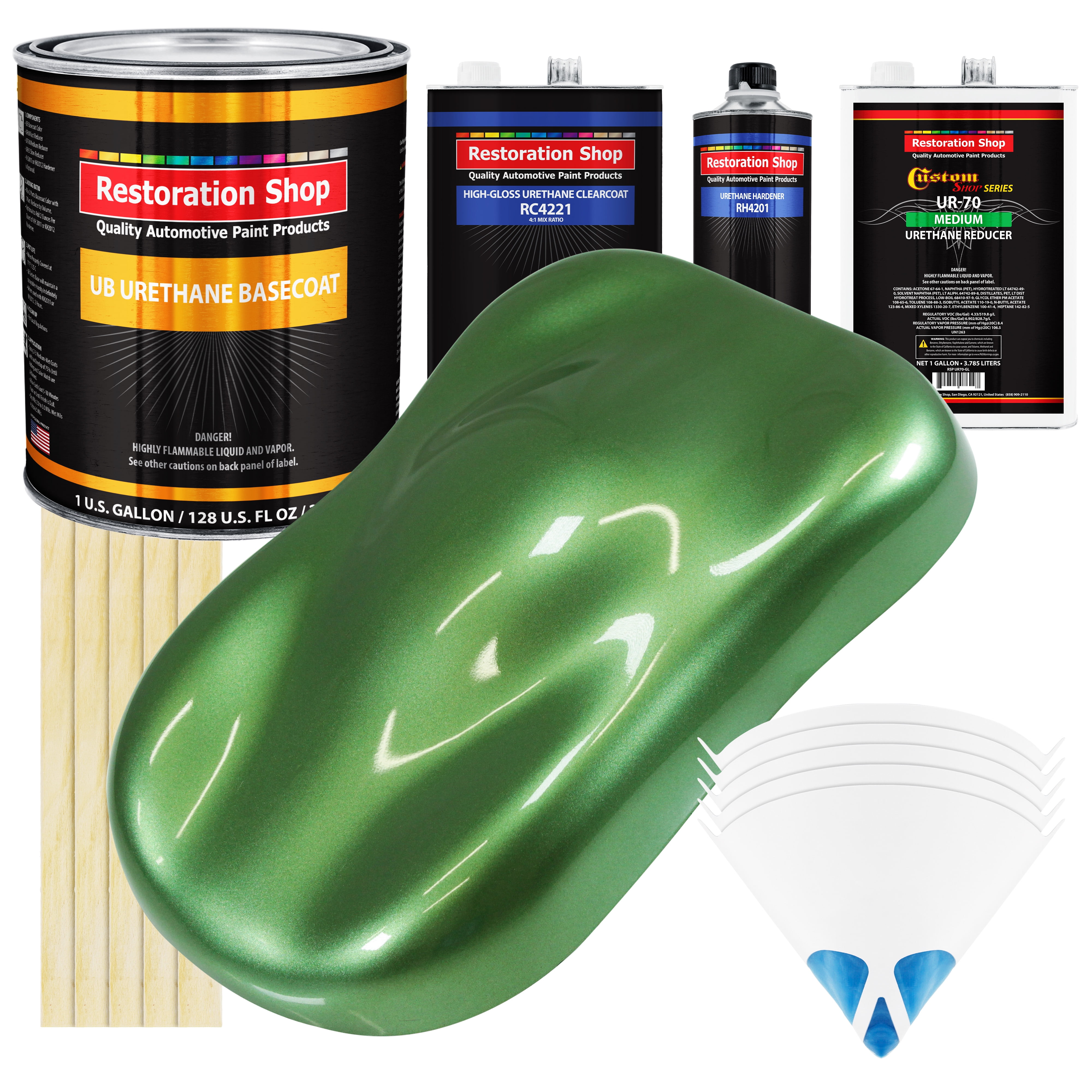 Medium Green Metallic Gallon URETHANE BASECOAT CLEARCOAT Car Auto Paint ...