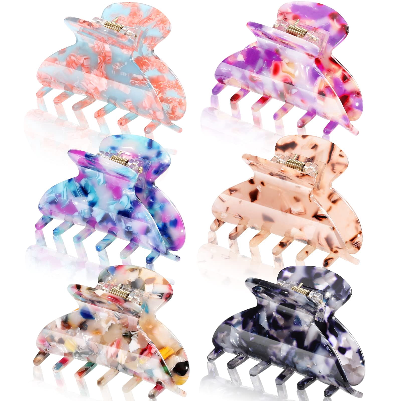 Medium Hair Claw Clips Cute Patterns 2.6 Inch Hair Styling Accessory ...