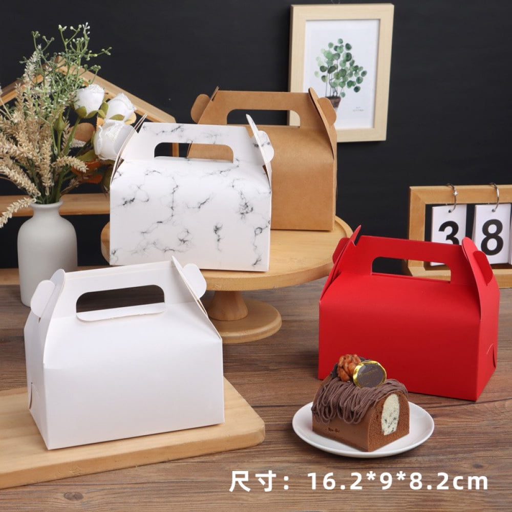 Medium Handheld Pastry Box Baking Packaging Mousse Tart Box Handmade ...