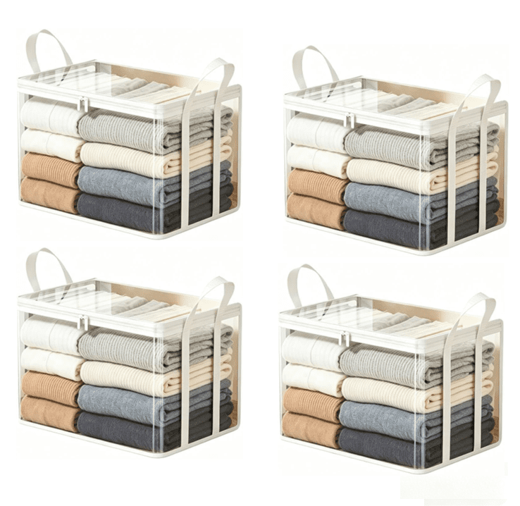 Medium Heavy-Duty Thick Plastic Clear Storage Bag for Moving & Closet ...