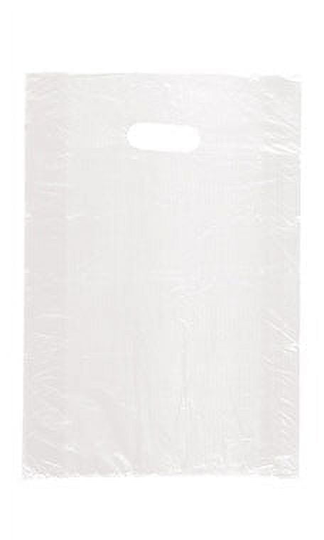 SSWBasics Medium High Density White Plastic Merchandise Bags - 12”W x 3 ...