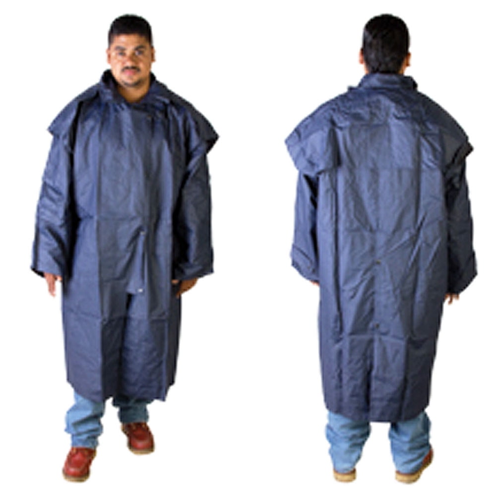 Medium Hilason Waterproof Rain Duster Slicker Slicker Jacket Navy Blue ...
