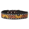 Medium Hilason Western Hand Carved Floral Genuine Leather Dog Collar ...