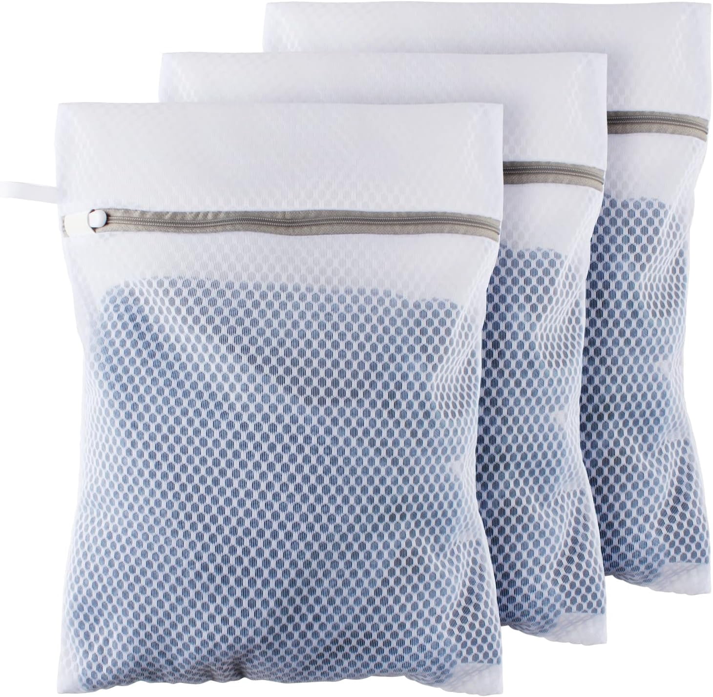 Medium Honeycomb Lingerie Bags with Hanging Loop- 3 Pack Mesh Laundry ...