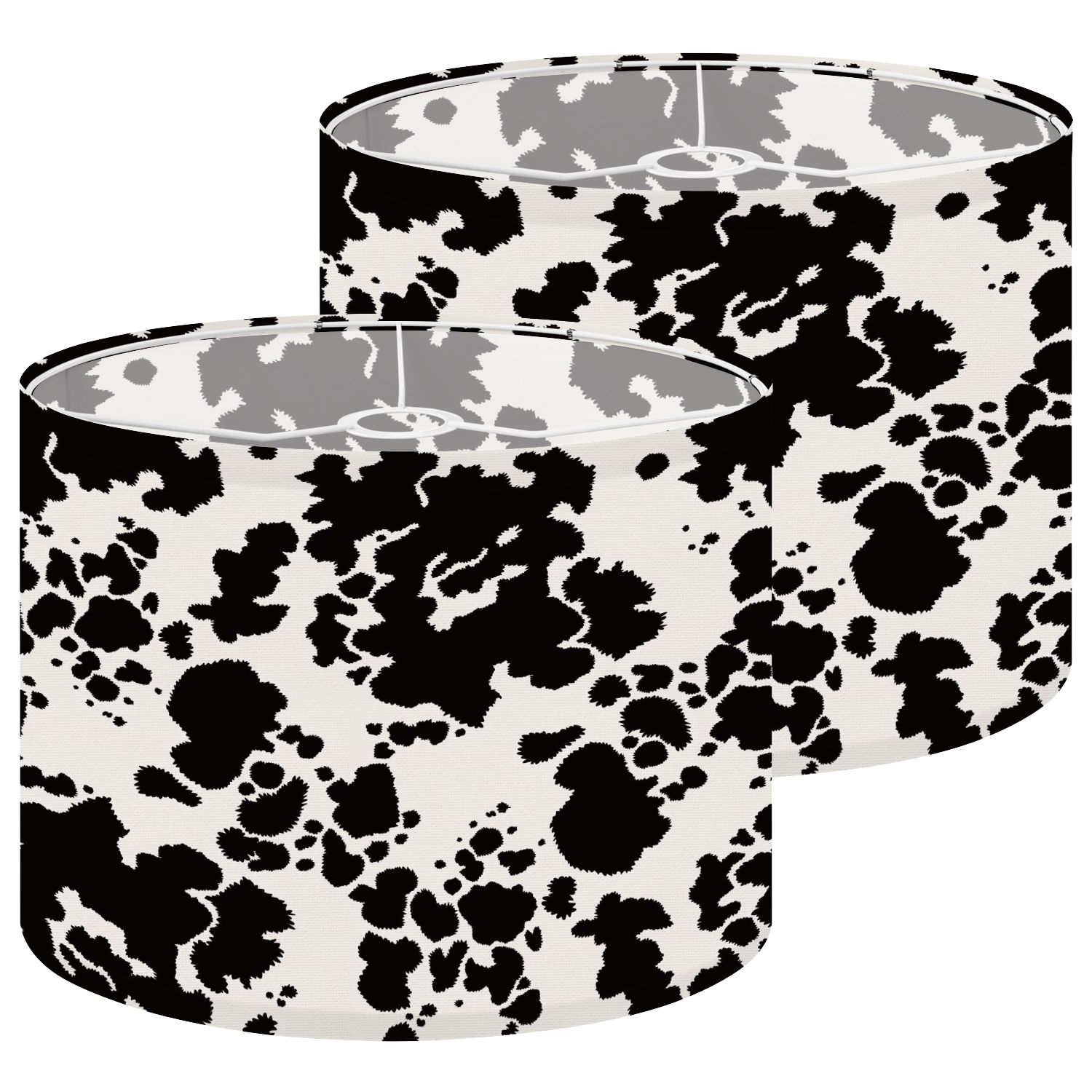 Medium Lampshades 2 Pack Animal Cow hide Animal skin texture black ...