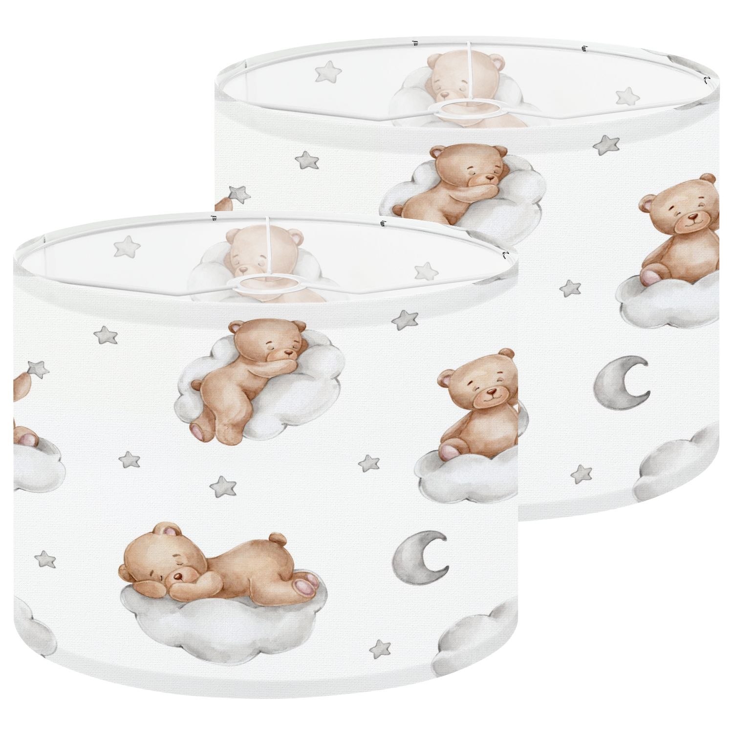 Medium Lampshades 2 Pack teddy bears clouds moon stars watercolor hand ...