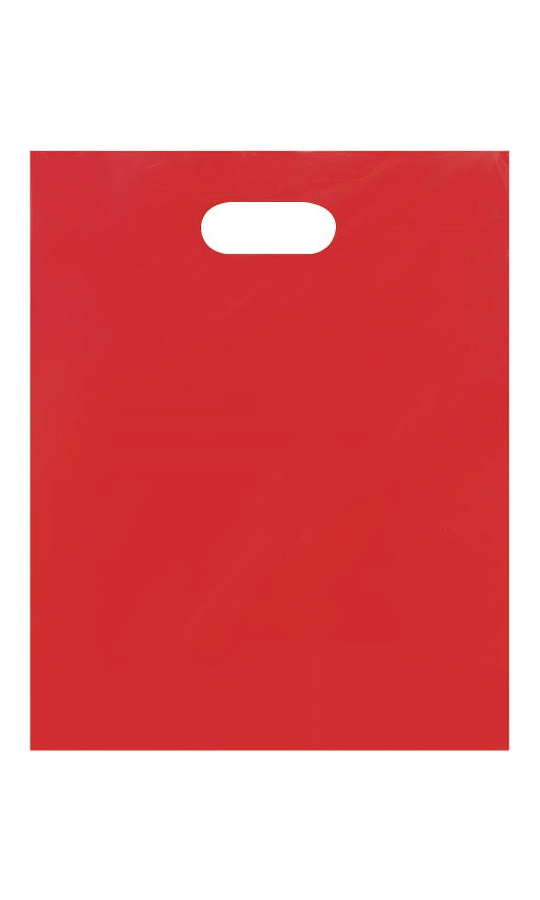 SSWBasics Medium Low Density Red Merchandise Bags with Handles Plastic ...