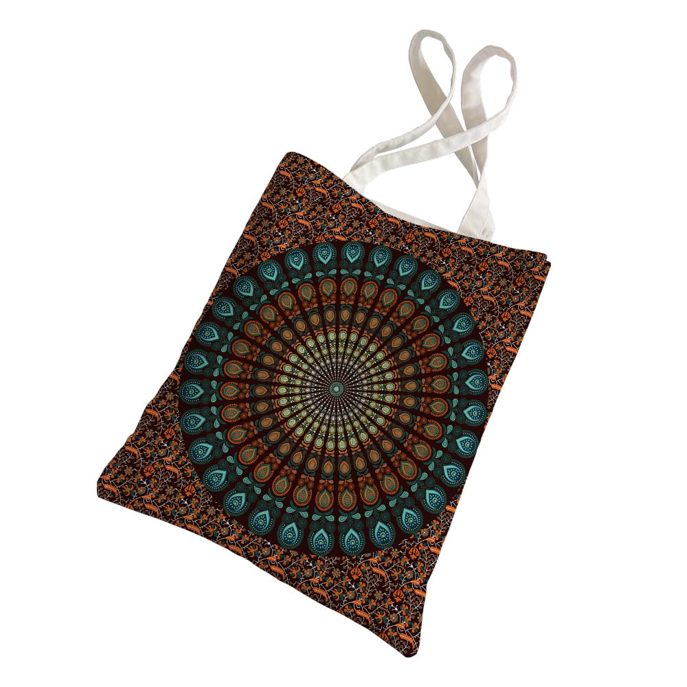 Medium Mandala Pattern Canvas Tote Bag For Teachers, Moms, Students and ...