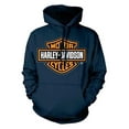 Medium Men's Orange Bar & Shield Navy Pullover Sweatshirt (M) 30291742 ...