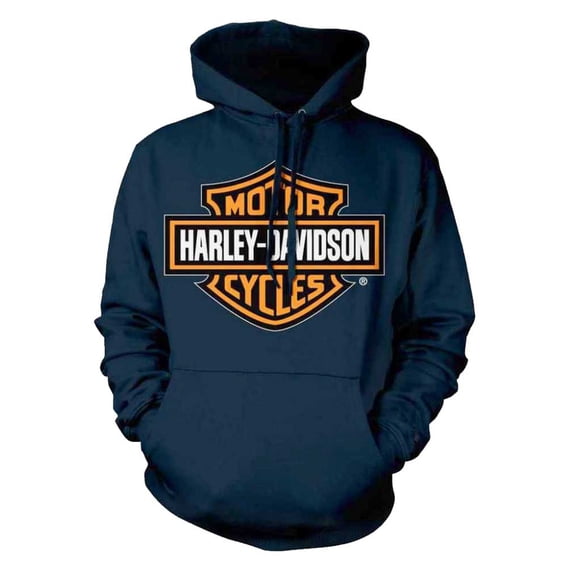 Medium Men's Orange Bar & Shield Navy Pullover Sweatshirt (M) 30291742 ...