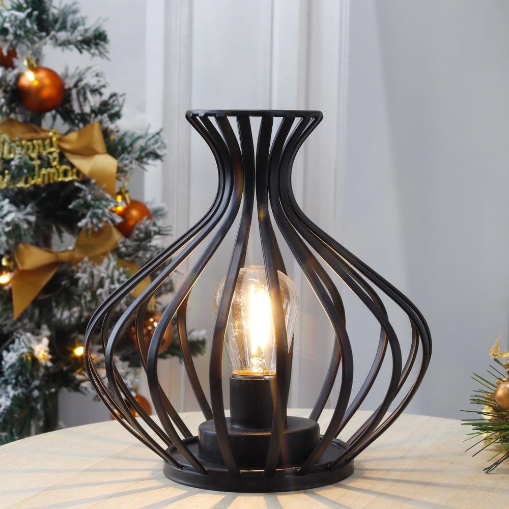 Medium Metal Cage Outdoor lantern, Battery Powered Decorative Lamp ...