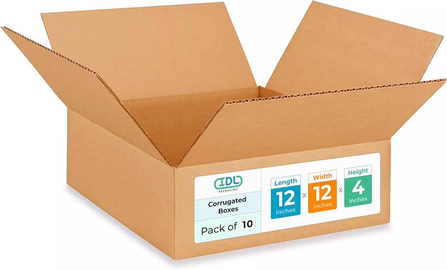 Medium Moving Shipping Boxes 12x12x4 inches (10-Pack) - Extra Strength ...