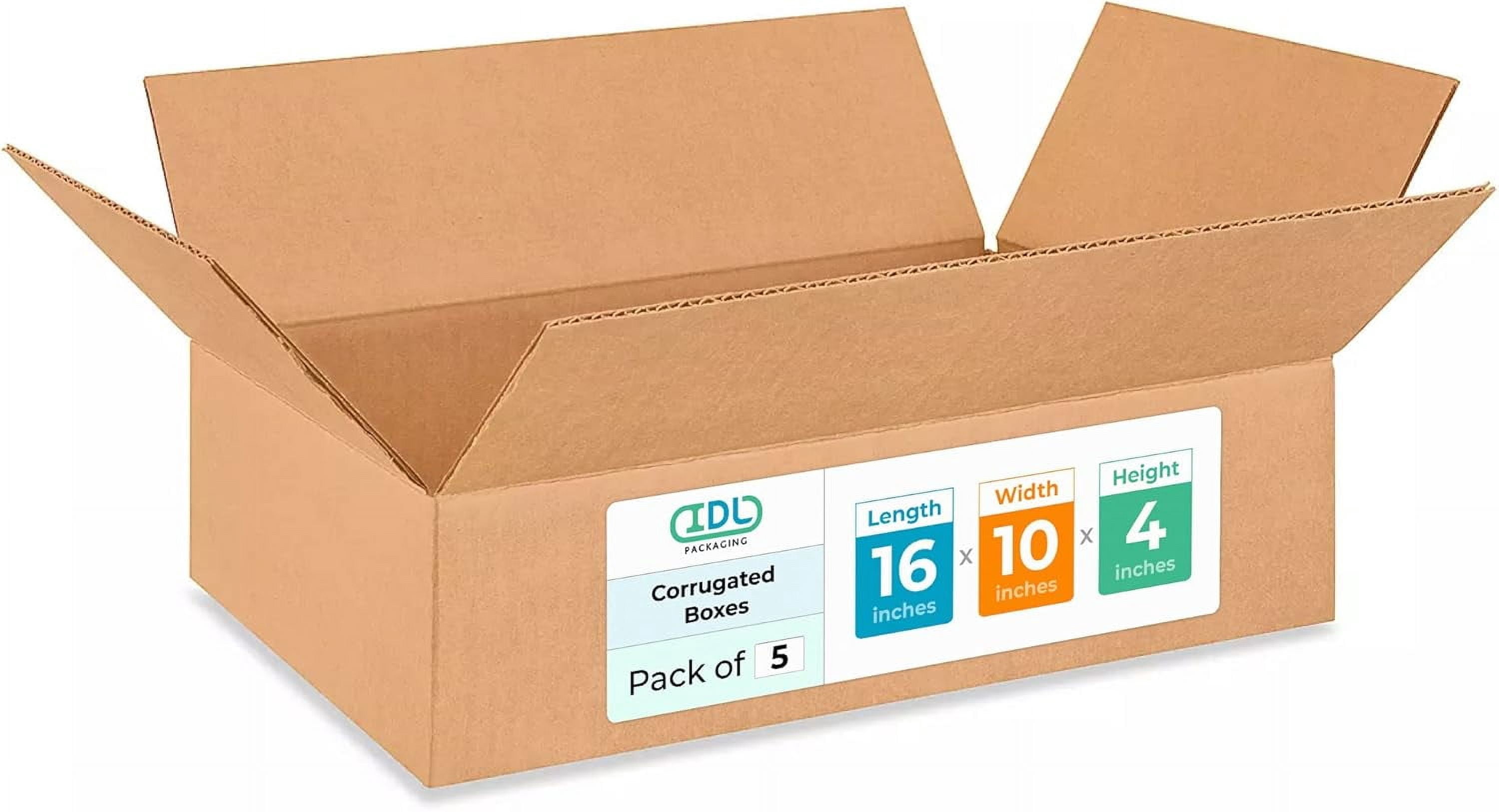 Medium Moving Shipping Boxes 16 x 10 x 4 inches (5-Pack) - Extra ...