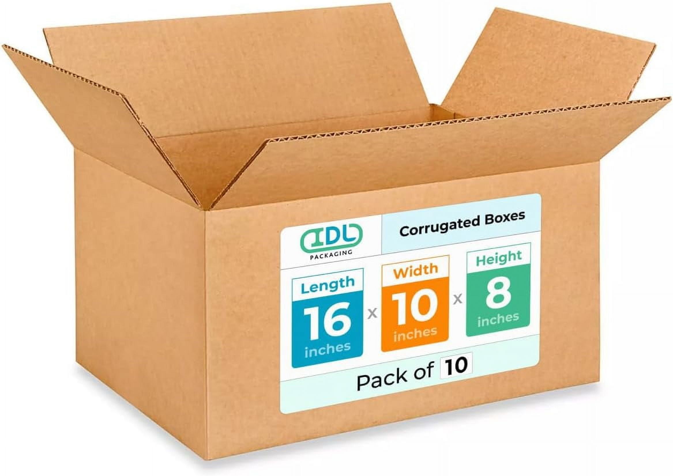Medium Moving Shipping Boxes 16x10x8 inches (10-Pack) - Extra Strength ...
