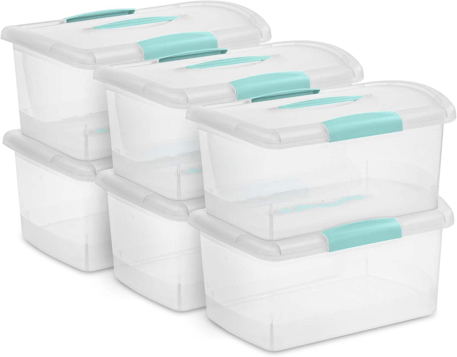 Medium Nesting ShowOffs, Stackable Small Storage Bin with Latching Lid ...