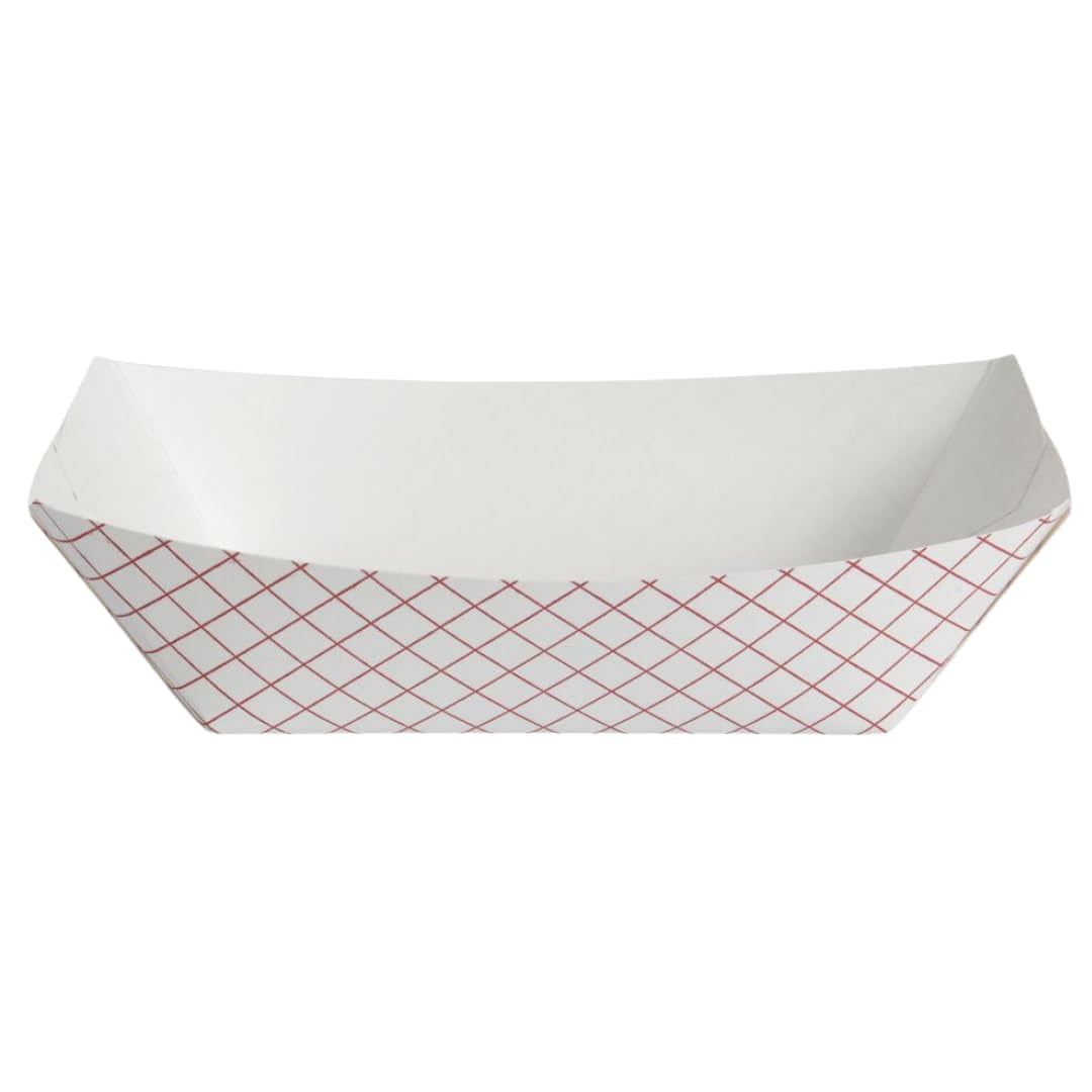 Medium Paper Food Boat (5lb, 100ct) Disposable Red & White Checkered ...
