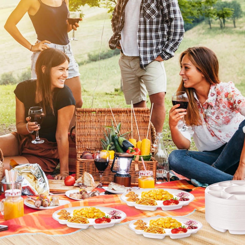 Medium Paper Plates, 12.5 Inch, 200 Count, 2X Stronger*, Microwave-Safe ...