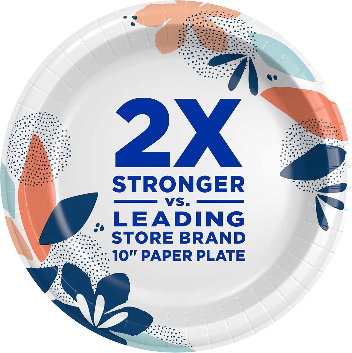 Medium Paper Plates, 2X Stronger*, Microwave-Safe, Soak-Proof, Cut ...