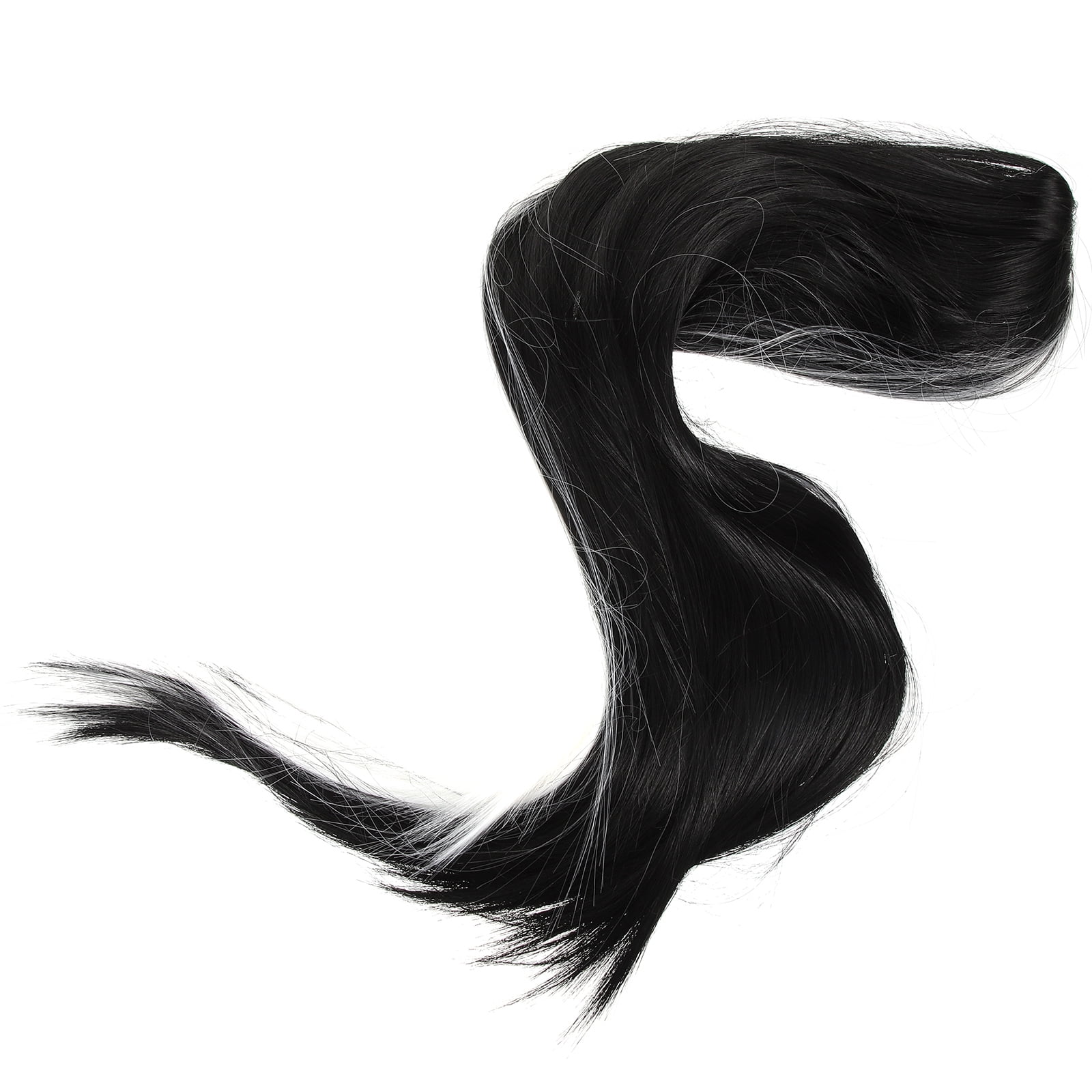 Medium Parted Long Straight Hair Black and White Spliced yin Yang Wig ...