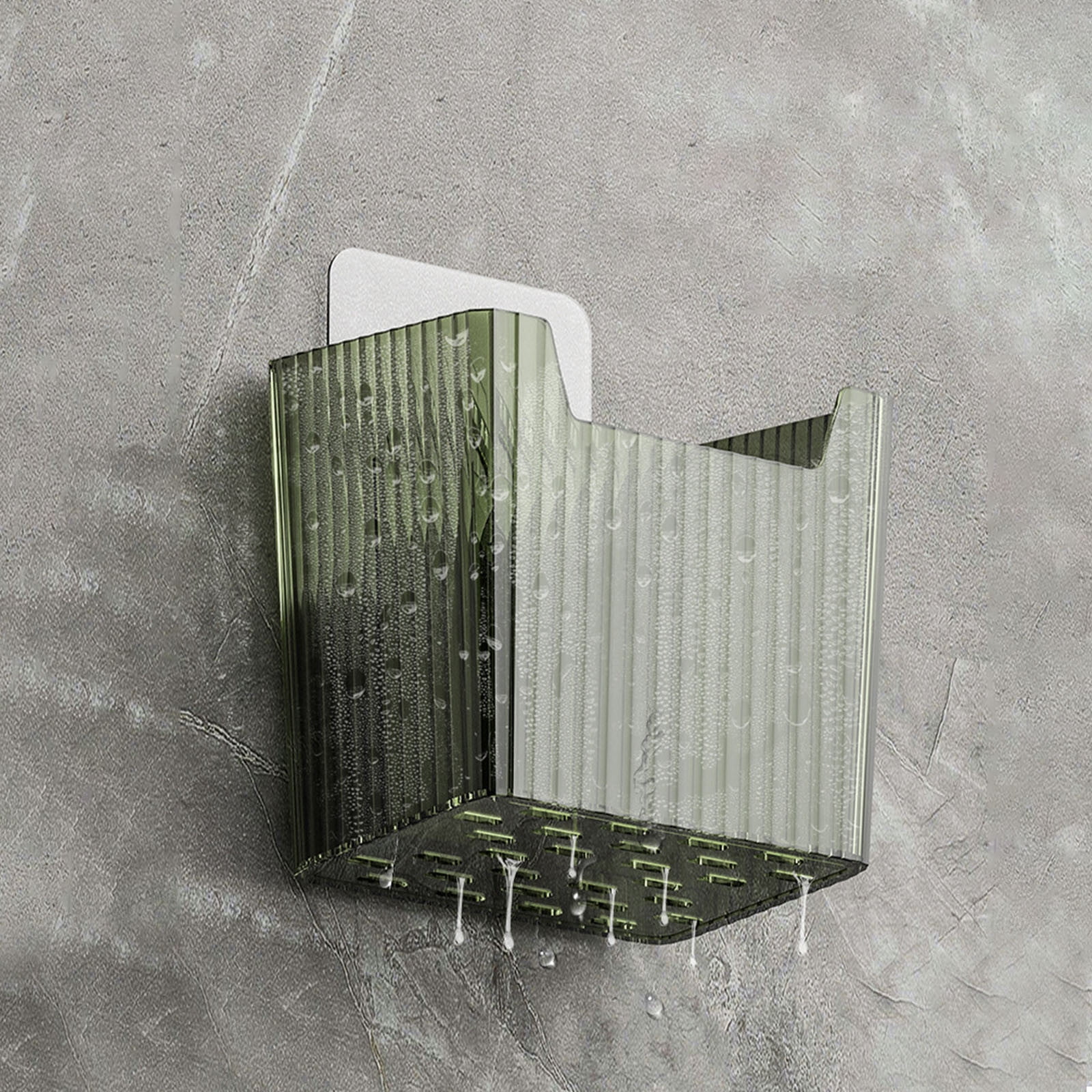 Medium Partitioned Bathroom Storage Rack No-Drill Toothpaste & Comb ...