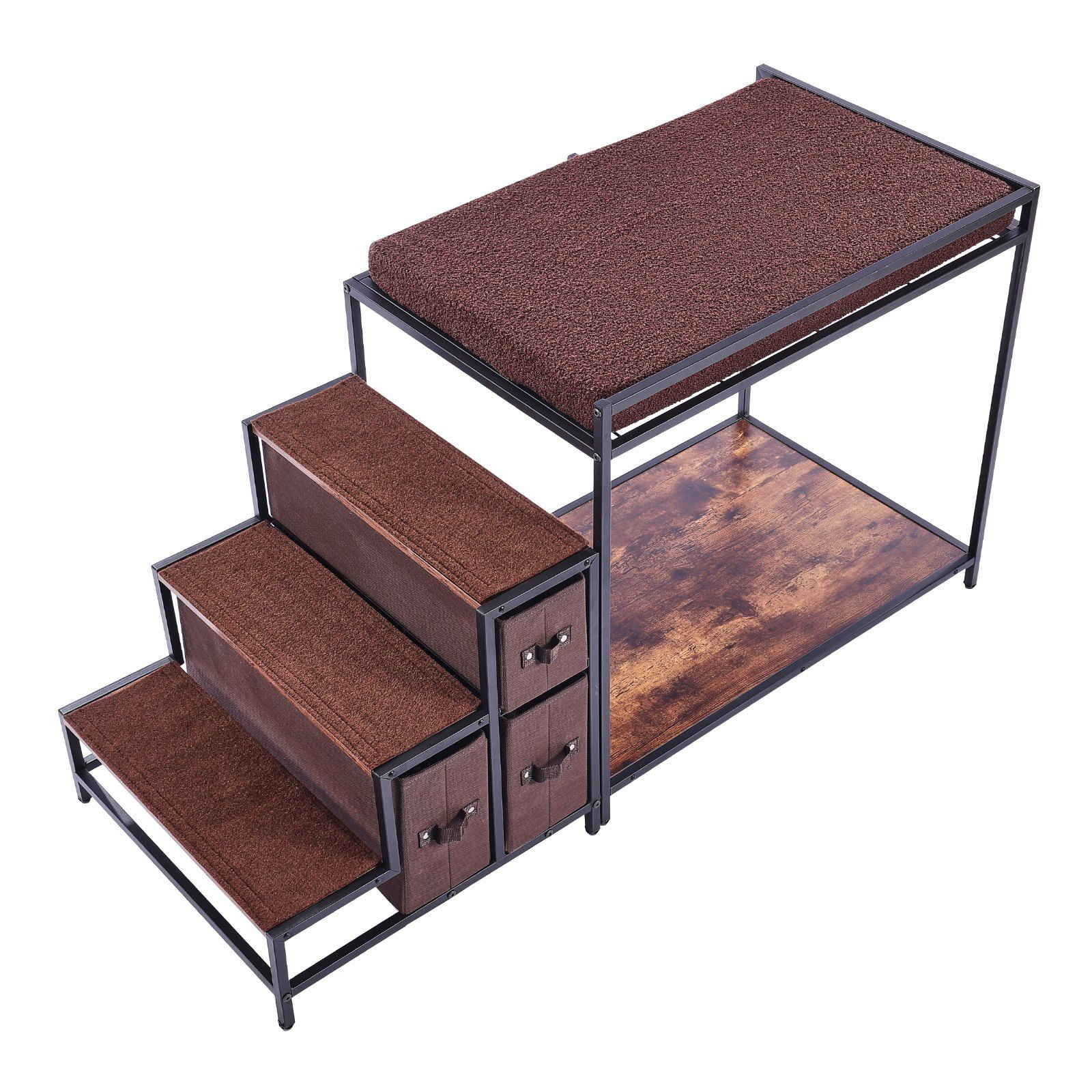 Medium Pet Bunk Bed - Window Perch with Stairs for Cats & Dogs, Cozy ...