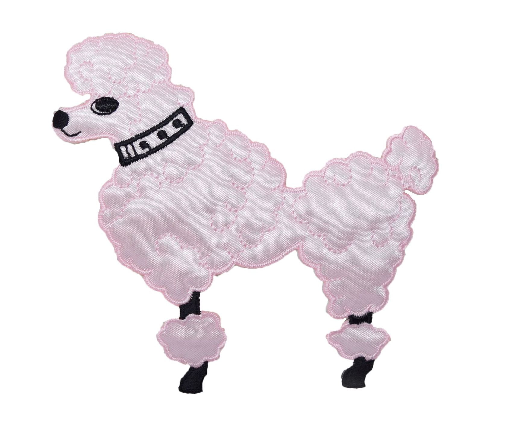 Medium Pink Poodle - Facing Left - Iron on Applique/Embroidered Patch ...