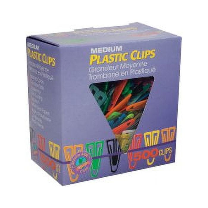 Medium Plastic Clips, 1", Assorted, 500/BX - Walmart.com