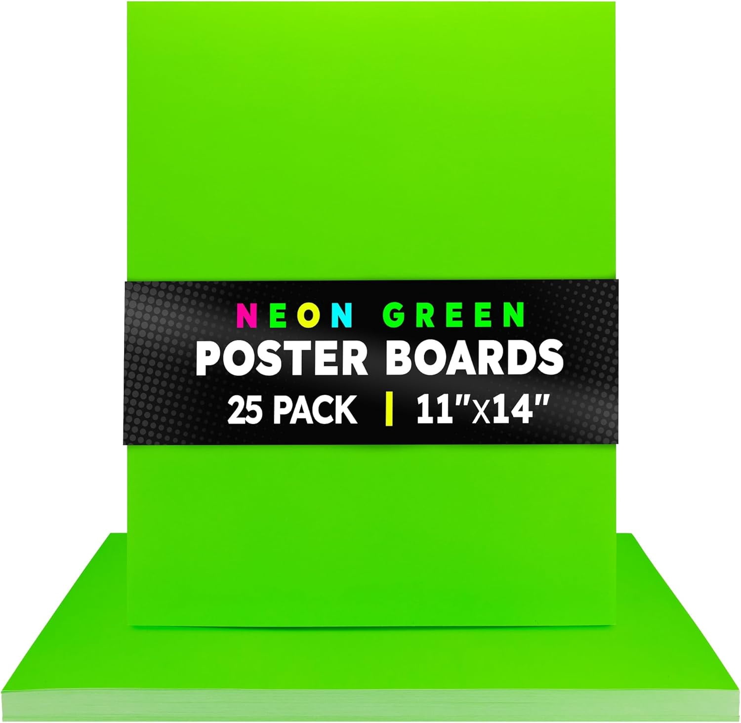 Medium Poster Board 11x14 - 25 Neon Green Single Color Poster Boards ...