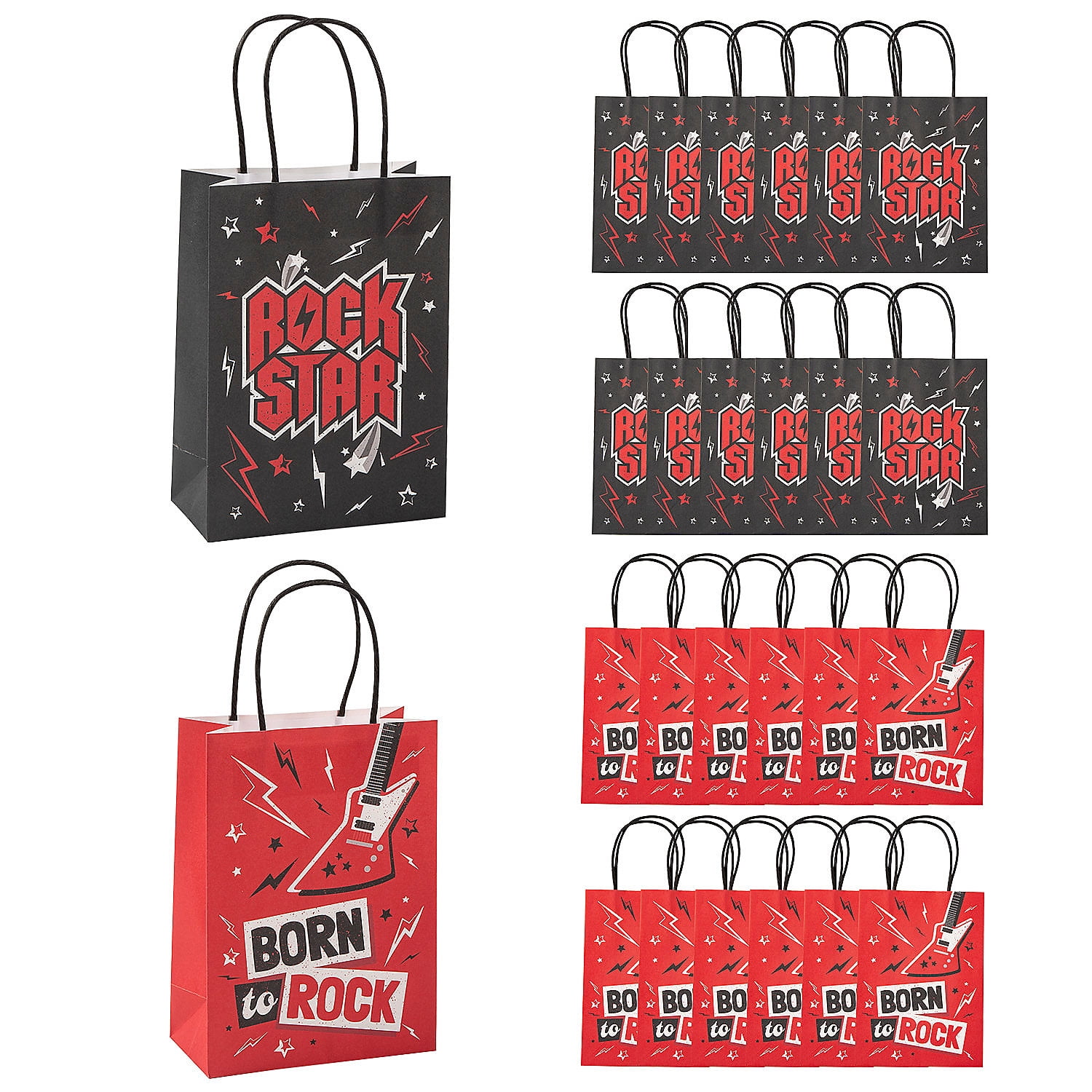 Medium Rockstar Gift Bags - 12 Pieces - Walmart.com