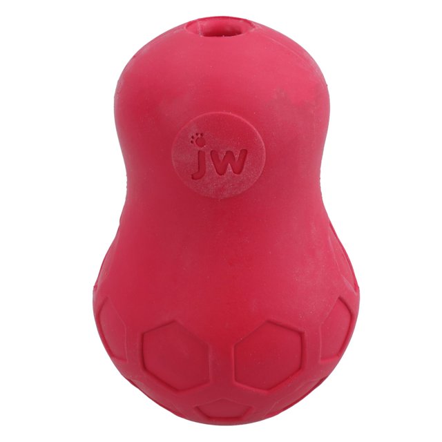 Medium Rubber Red Tumble Tease Dog Interactive Play Treat Fillable Toy ...