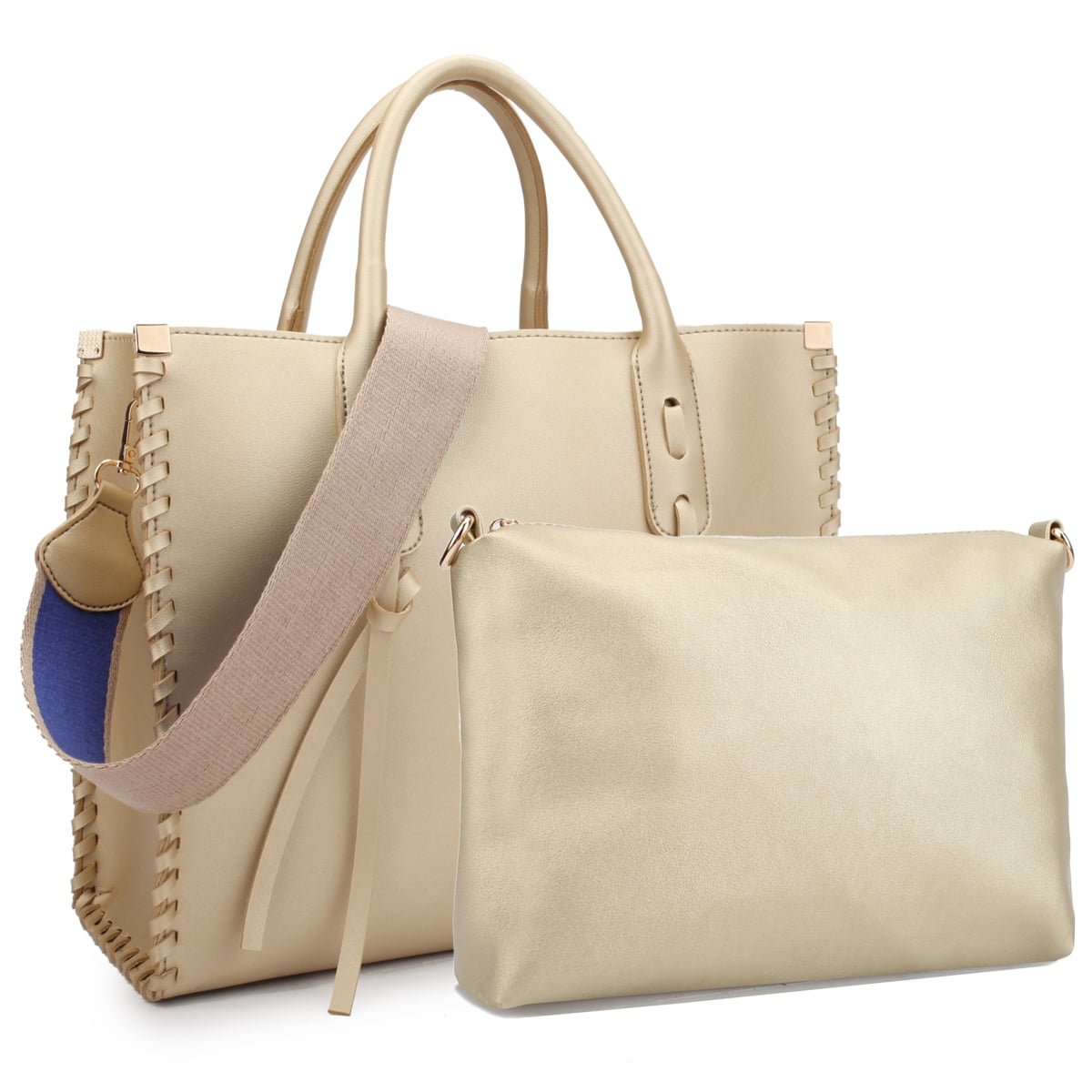 Medium Satchel with Decorative Side Stitch, Hanging Tassel and Matching ...