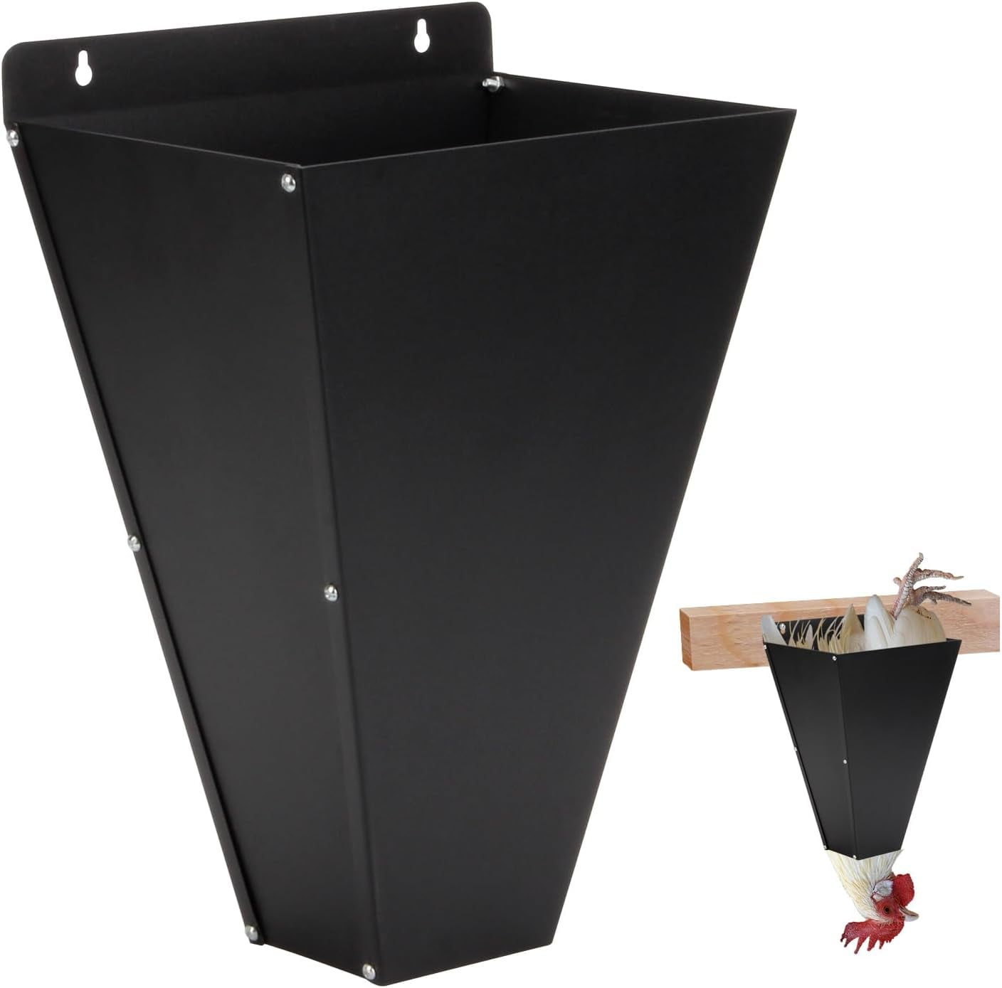 Medium Size Chicken Cone, Metal Poultry Restraining Cone with Flat Back ...