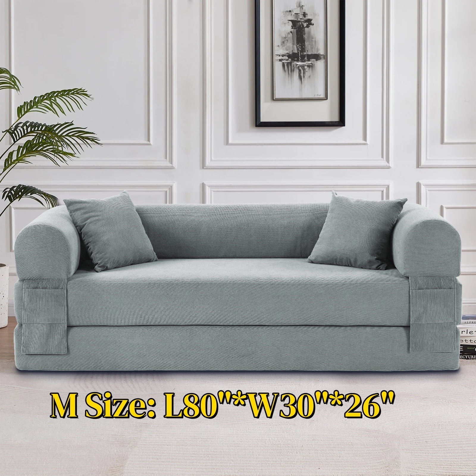 Medium Size Lgray Light luxury sit/lie convertible compression sofa bed ...