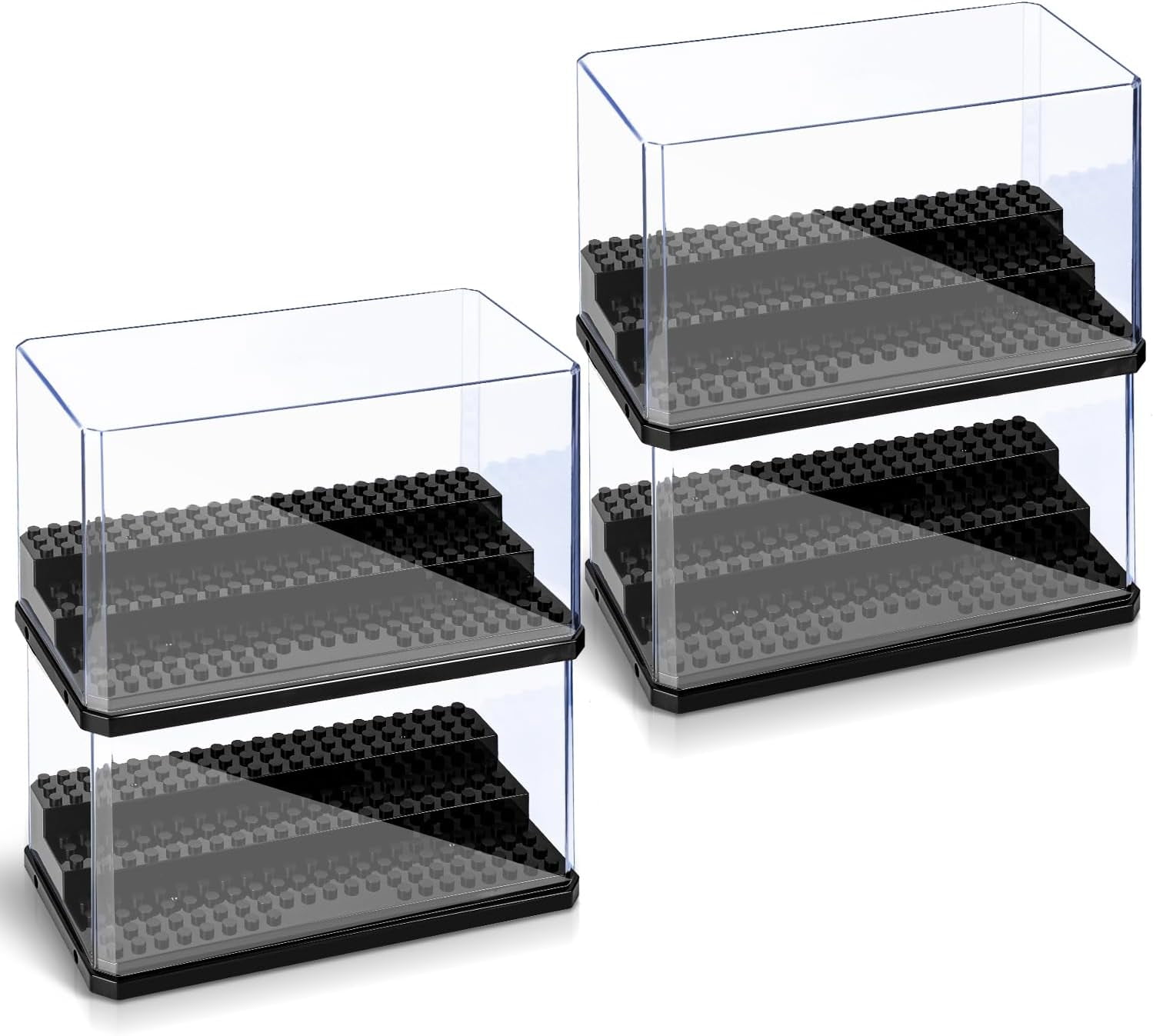 Medium-Sized Miniature Display Case for Figures, 4 Pack Building Block ...