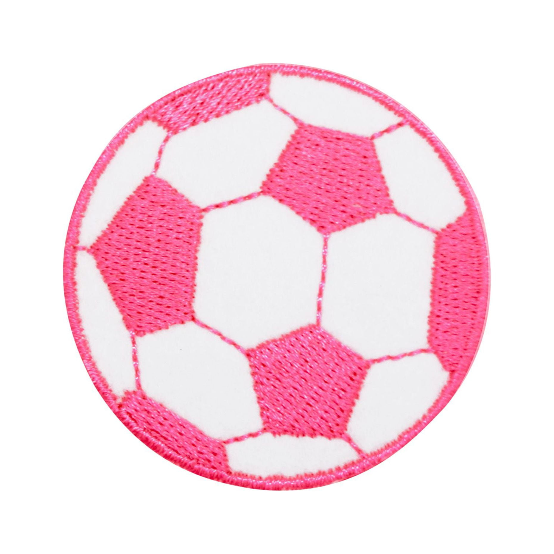 Medium - Soccer Ball - Neon Pink - Futebol Iron on Applique/Embroidered ...