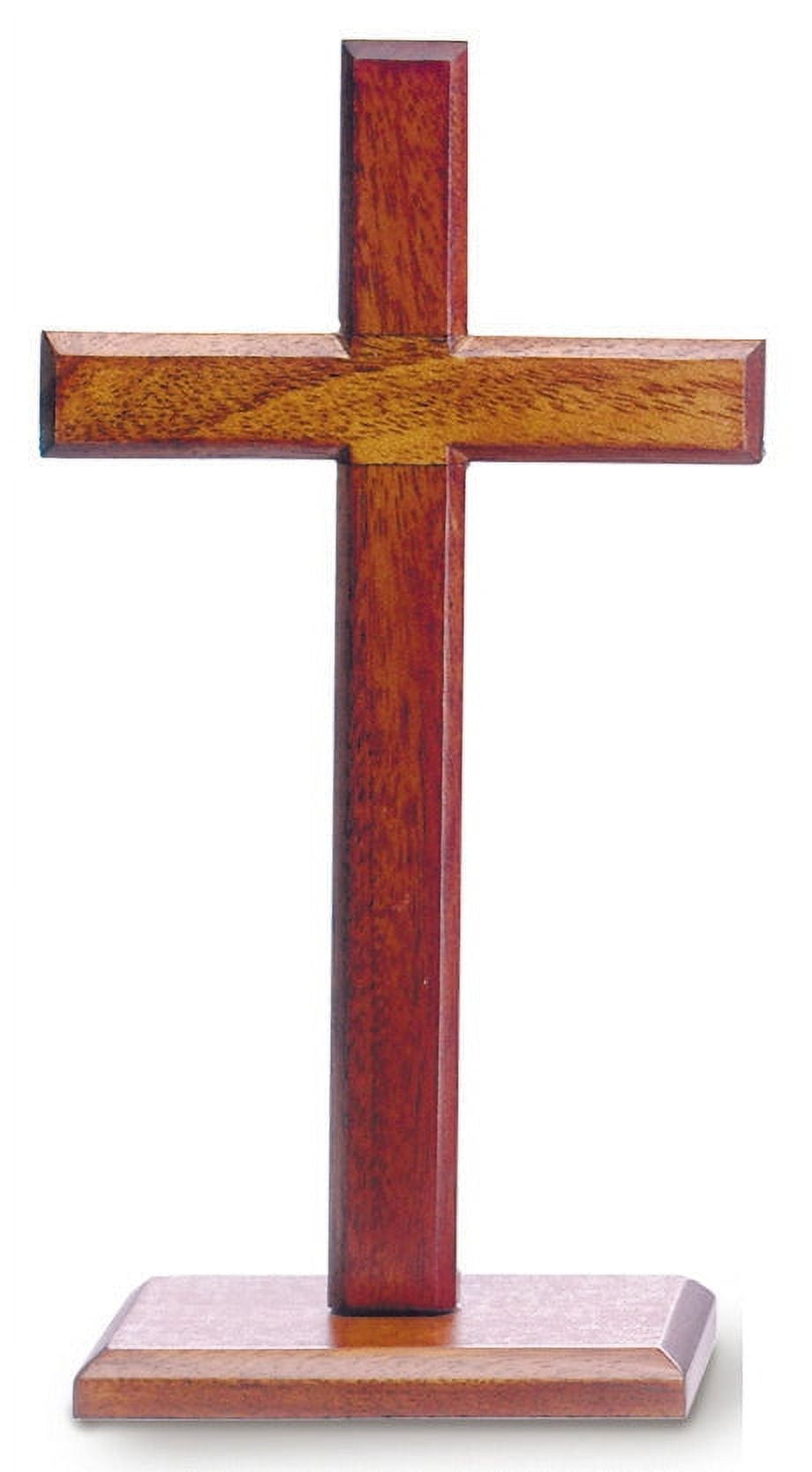 Medium Solid Mahogany Beveled Standing Cross - Walmart.com