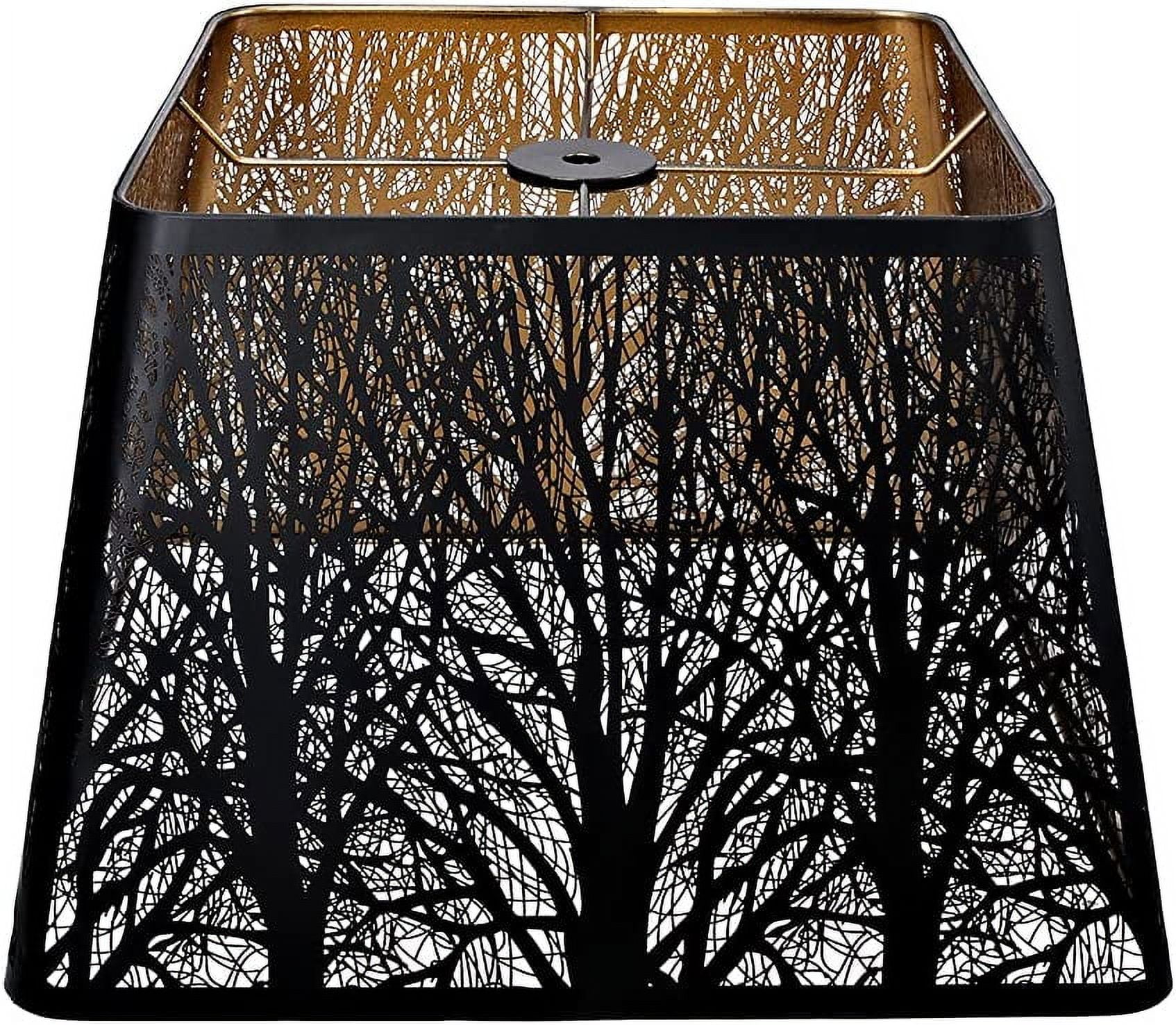 Medium Square Lamp Shades, Metal Lampshade with Pattern of Trees for ...