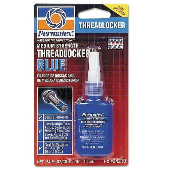 Medium Strength Blue Threadlockers, 10 Ml, 3/4 In Thread, Blue | Bundle ...